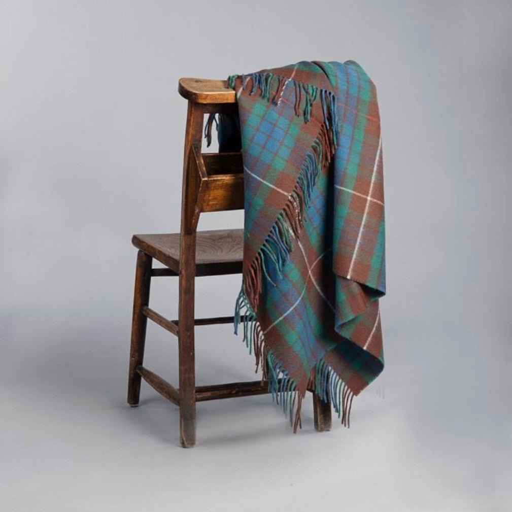 Tartan Lambswool Scottish Blanket in Fraser Hunting Ancient – Made Scotland
